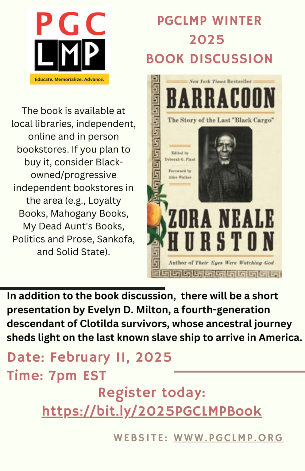 Join Us for a Meaningful Book Discussion on Barracoon (2/11/2025 ...